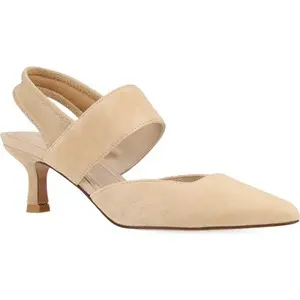 Pelle Moda Kiam Slingback Kitten Heel Pumps - Latte
