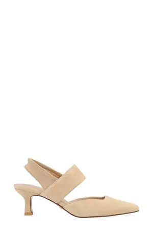 Pelle Moda Kiam Slingback Kitten Heel Pumps - Latte