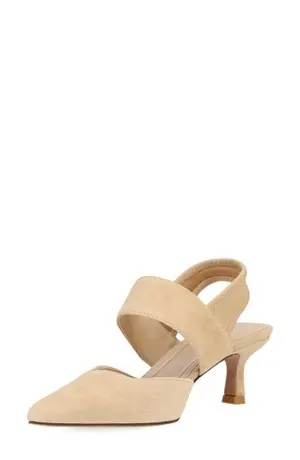 Pelle Moda Kiam Slingback Kitten Heel Pumps - Latte