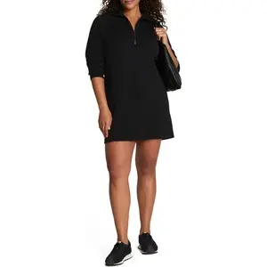 Spanx Airessentials Half-zip Mini Dress - Very Black