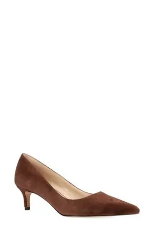 Pelle Moda Aeri Pointed Toe Kitten Heel Pumps - Espresso