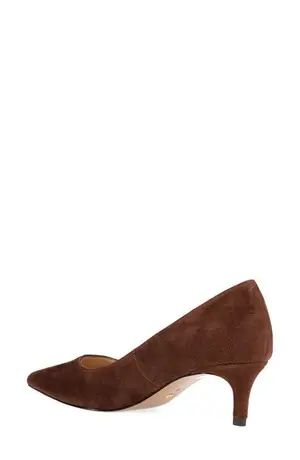 Pelle Moda Aeri Pointed Toe Kitten Heel Pumps - Espresso