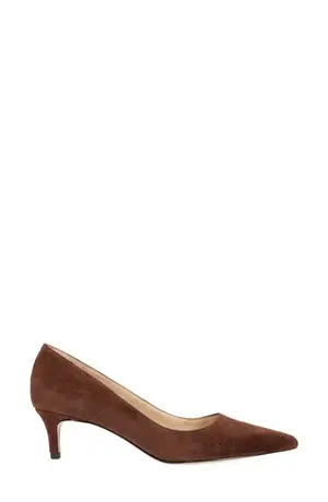 Pelle Moda Aeri Pointed Toe Kitten Heel Pumps - Espresso
