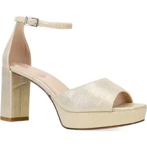 Pelle Moda Pearly Ankle Strap Platform Sandal - Champagne