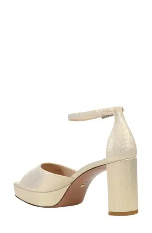 Pelle Moda Pearly Ankle Strap Platform Sandal - Champagne