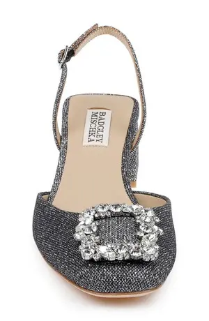Badgley Mischka Vivia Slingback Pump - Pewter Glitter