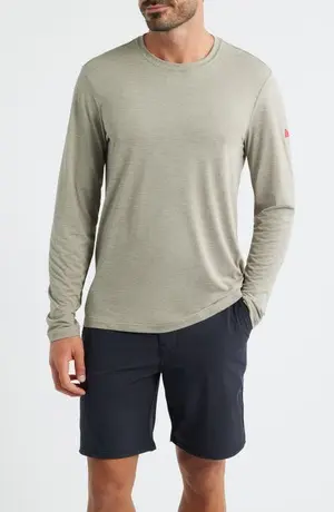 FLORENCE Airtex Performance Long-sleeve T-shirt - Heather Vintage Khaki