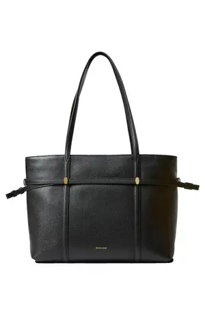 Veronica Beard Lasso Leather Tote Bag - Black