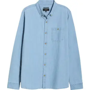 ROARK Scholar Organic Cotton Chambray Button-down Shirt - Bleached