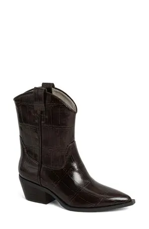 SHU SHOP Zouzou Western Boots - Brown Croco