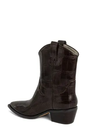 SHU SHOP Zouzou Western Boots - Brown Croco