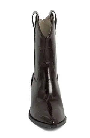 SHU SHOP Zouzou Western Boots - Brown Croco