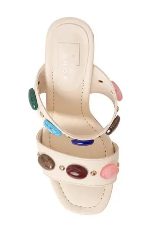 SHU SHOP Elizabeth Block Heel Sandal - Bone