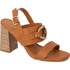 SHU SHOP Block Heel Slingback Sandals - Camel
