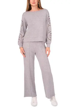 Vince Camuto Eyelet Sleeve Sweatshirt