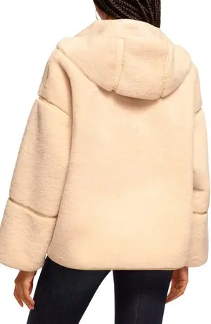 Ramy Brook Lucy Reversible Faux Shearling Hooded Jacket - Bone