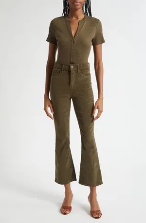 Veronica Beard Carson High-waist Corduroy Flare Leg Pants