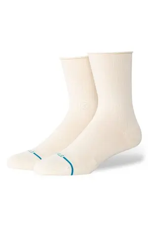 Stance Rolled Quarter Crew Socks - Ivory