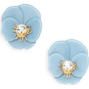 Lele Sadoughi Pansy Button Stud Earrings - Cornflower Blue