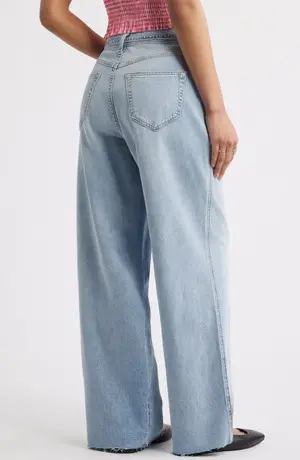 Bp. Tie-waist High-rise Wide-leg Jeans - Pad Wash