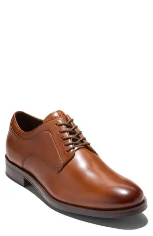 Cole Haan Dean Plain Toe Leather Derby - British Tan Black