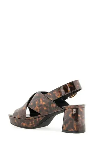 Aerosoles Platform Slingback Sandals - Java Multi Faux Patent Leather