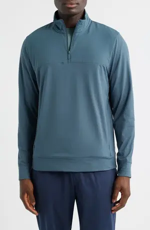 Zella Quarter Zip Pullover - Blue Slate