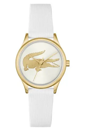 Lacoste Crocodelle Silicone Strap Watch - White