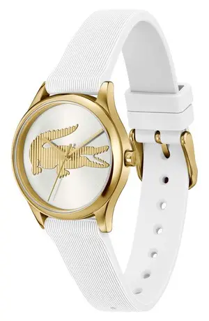 Lacoste Crocodelle Silicone Strap Watch - White