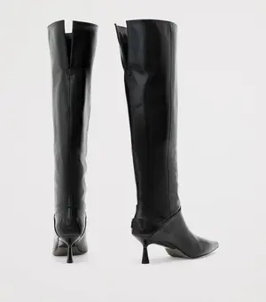 ALLSAINTS Leather Knee-high Kitten Heel Boots