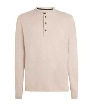 Rag & Bone Cotton Classic Henley T-shirt - Beige