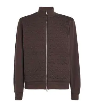 BRETT JOHNSON Cotton-silk Quilted Bomber Jacket