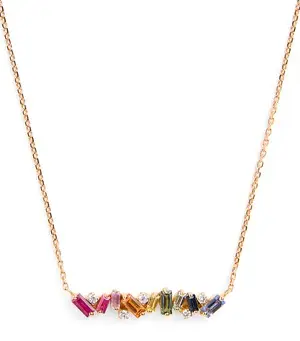 SUZANNE KALAN Diamond And Sapphire Frenzy Necklace - Rose Gold