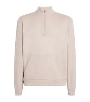 BRETT JOHNSON Cashmere Quarter-zip Sweatshirt
