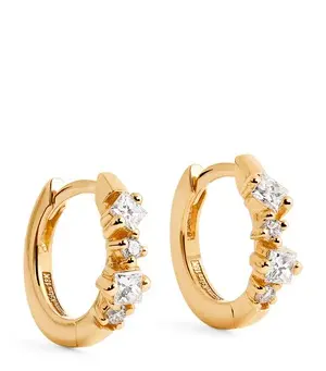 SUZANNE KALAN Yellow And Diamond Princess Huggie Earrings - Gold