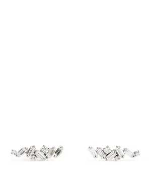 SUZANNE KALAN Gold And Diamond Frenzy Stud Earrings - White