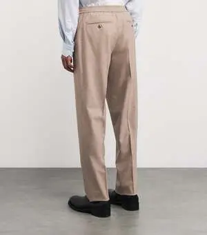 BRETT JOHNSON Wool-silk-cashmere Pleated Trousers