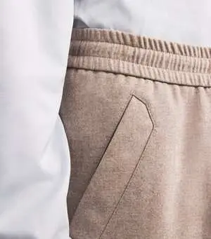 BRETT JOHNSON Wool-silk-cashmere Pleated Trousers