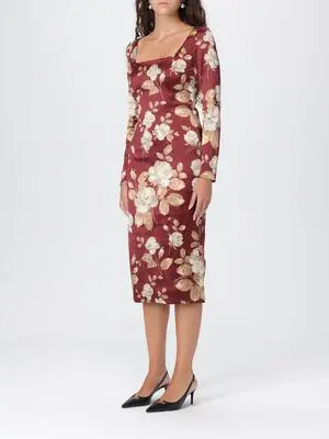 Dolce & Gabbana Floral Print Midi Dress - Red