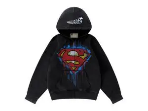 YOUNGLA Superman Zip Up Sweatshirt