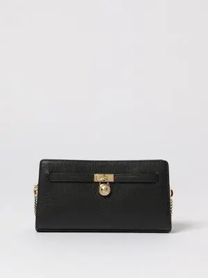 Michael Kors Mini Bag With Gold Tone Turn Lock And Chain Strap - Black