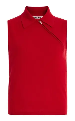 Miu Miu Cashmere Polo Shirt - Red