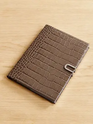 Smythson Panama Mara Croc-effect Leather Diary - Brown