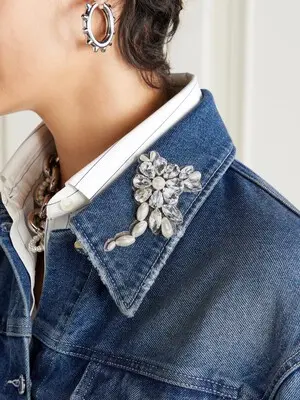 Simone Rocha Belted Embellished Denim Jacket