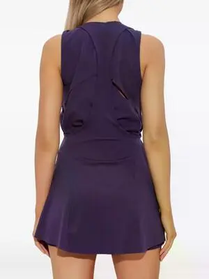 Y3 Racer-back Pleated Mini Dress