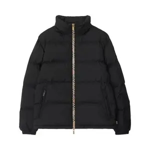 Burberry Puffer Jacket With Check Trim