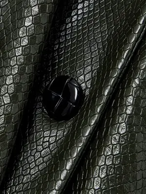 BLAZÉ MILANO Emera Snake-effect Leather Blazer - Green
