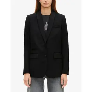 The Kooples Single-breasted Satin Suit Jacket