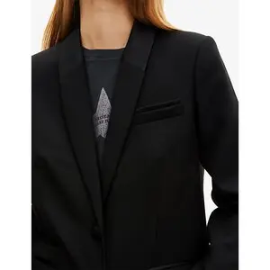 The Kooples Single-breasted Satin Suit Jacket