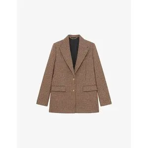 The Kooples Houndstooth Wool-blend Jacket